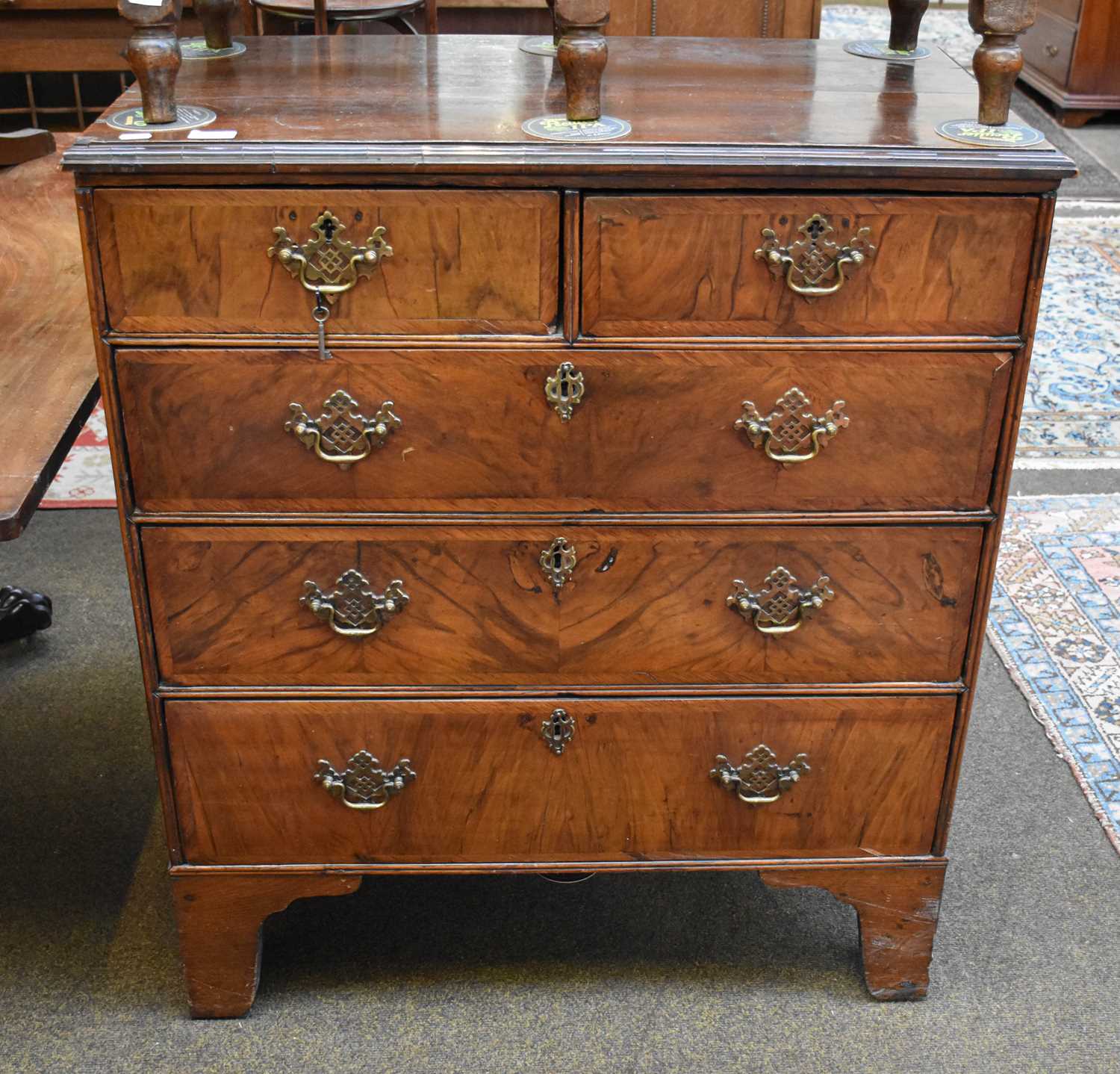 Lot 1319 - An 18th Century Crossbanded Walnut Chest of