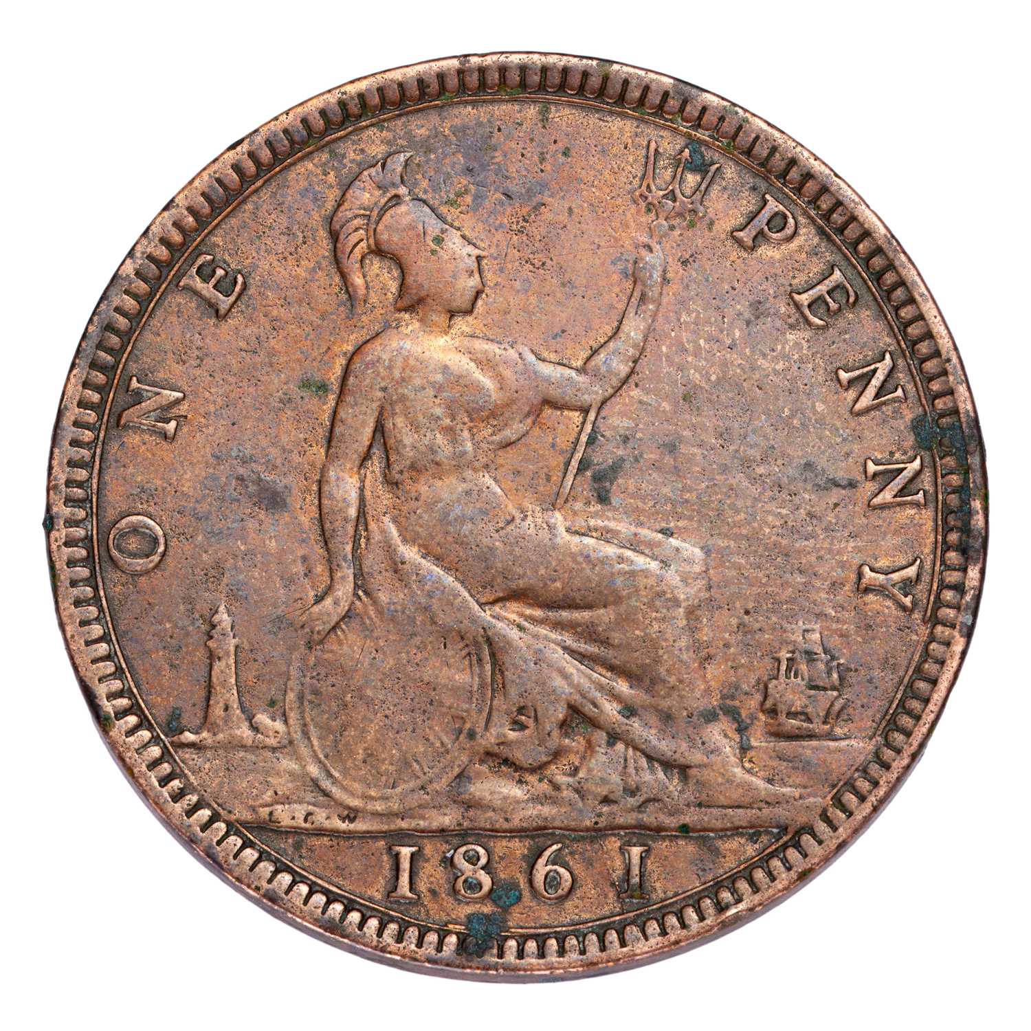 Lot 109 - Victoria, Penny 1861, Missing Leaf Variant,