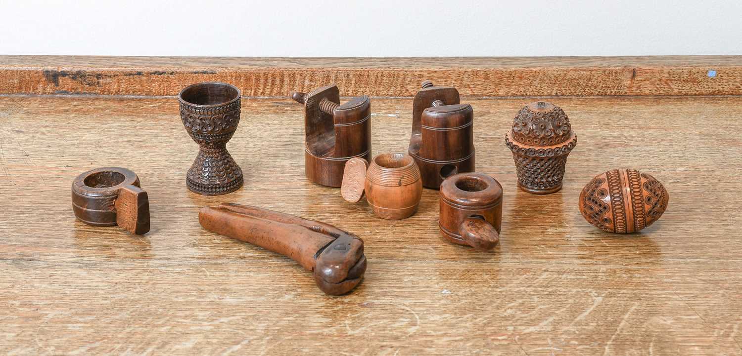 Lot 187 - A Coquilla Nut Pomander on Stand, 19th