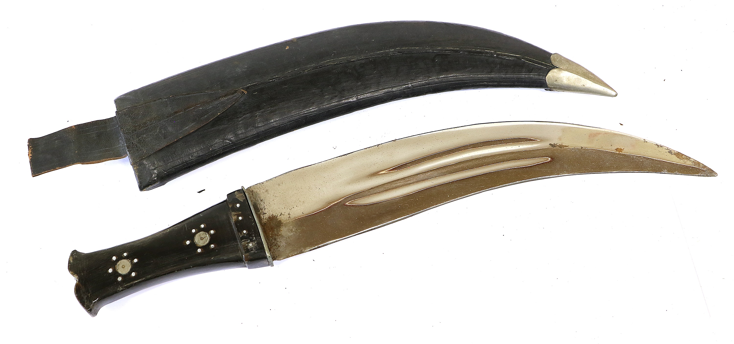 Lot 199 - Seven Indian Kukris, of varying sizes, four