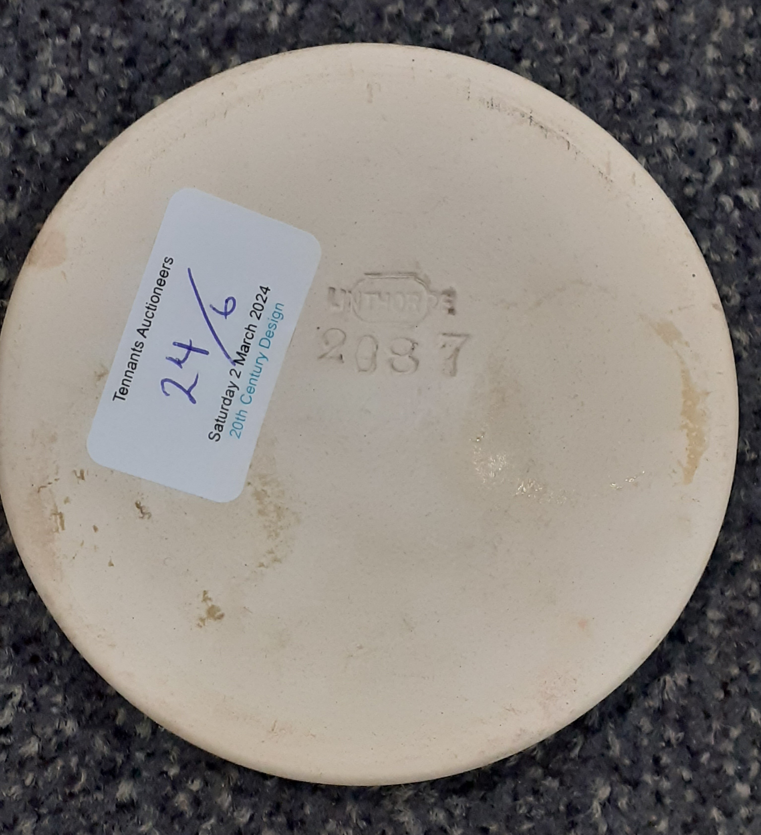 Lot 24 - A Linthorpe Pottery Butterfly Wall Pocket,