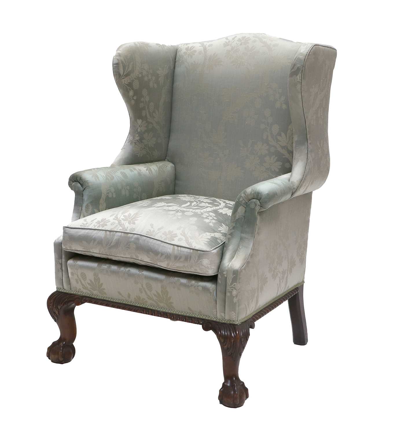 Lot 248 - A George III Carved Mahogany Wing-Back Chair,