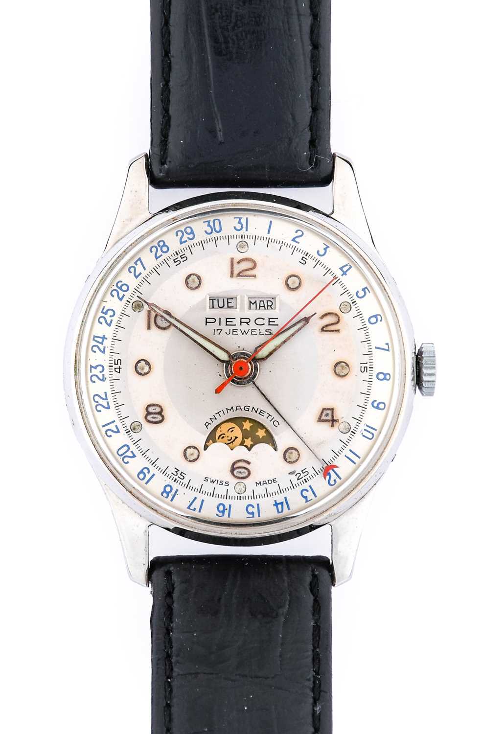 Lot 2340 - Pierce: A Chrome Plated Triple Calendar