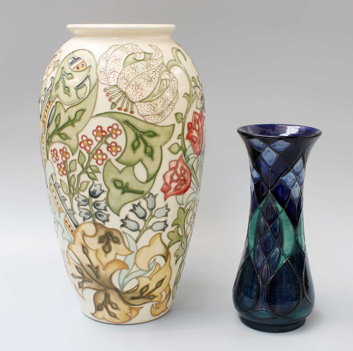 Lot 243 - Two Modern Moorcroft Vases, one decorated