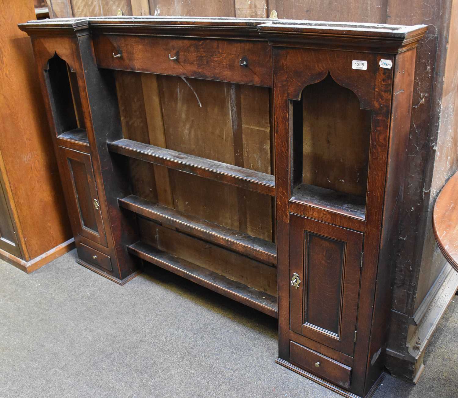 Lot 1325 - An 18th Century Oak Delft Rack, 168cm by