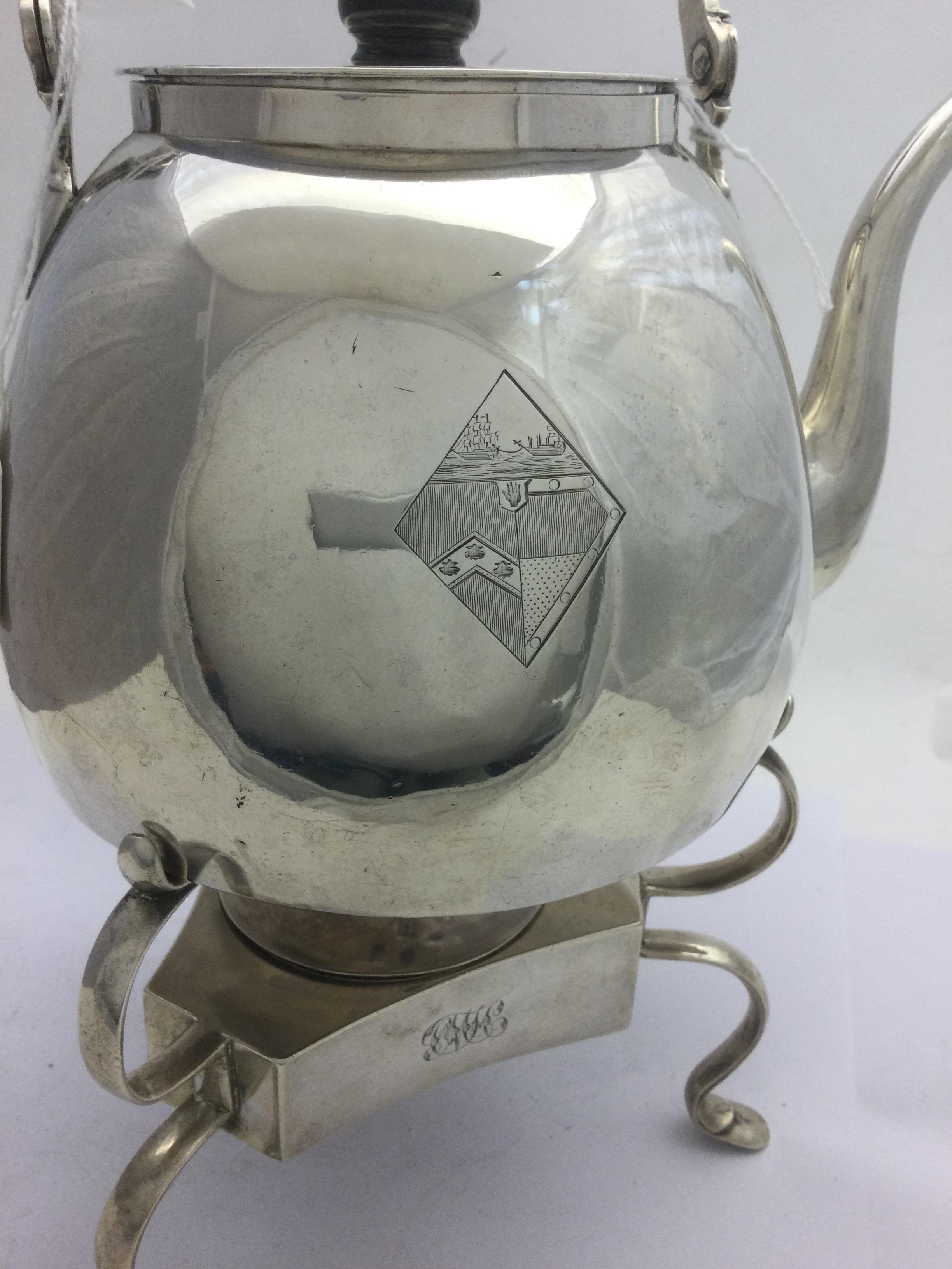 Lot 2022 - A George III Irish Silver Kettle, Stand and