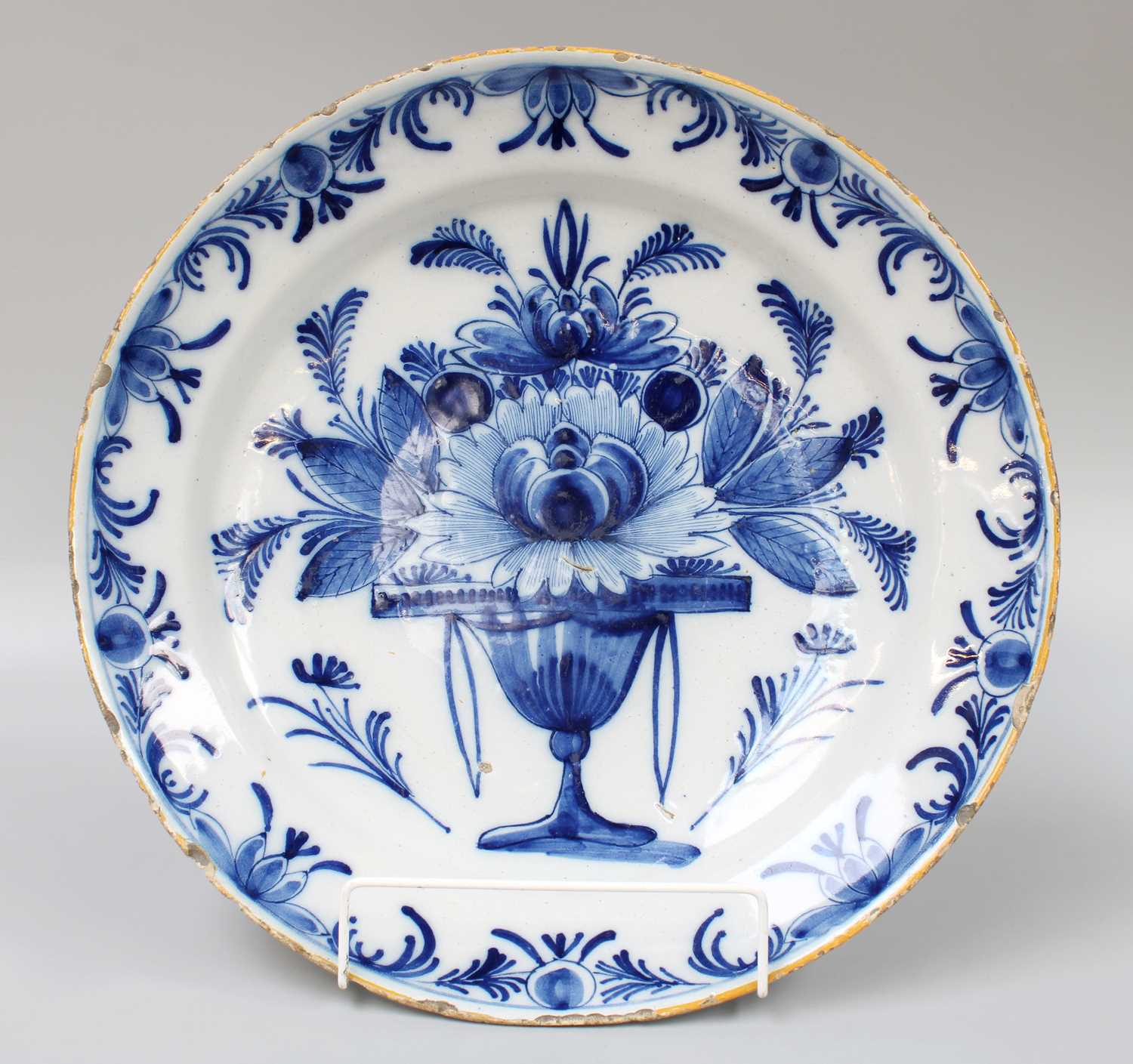 Lot 280 - A Dutch Delft Dish, circa 1750, painted in