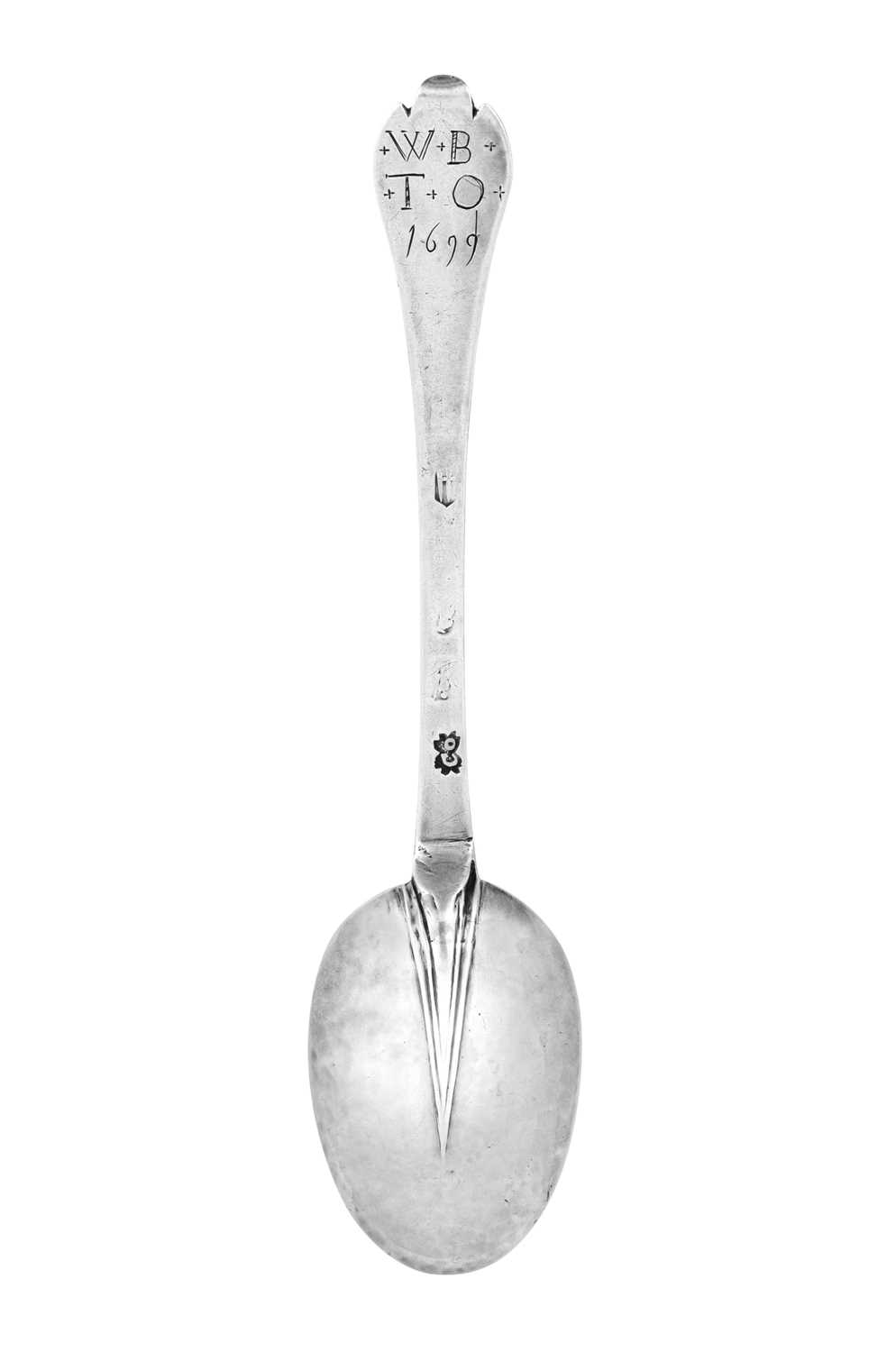 Lot 2202 - A William III Silver Trefid-Spoon,