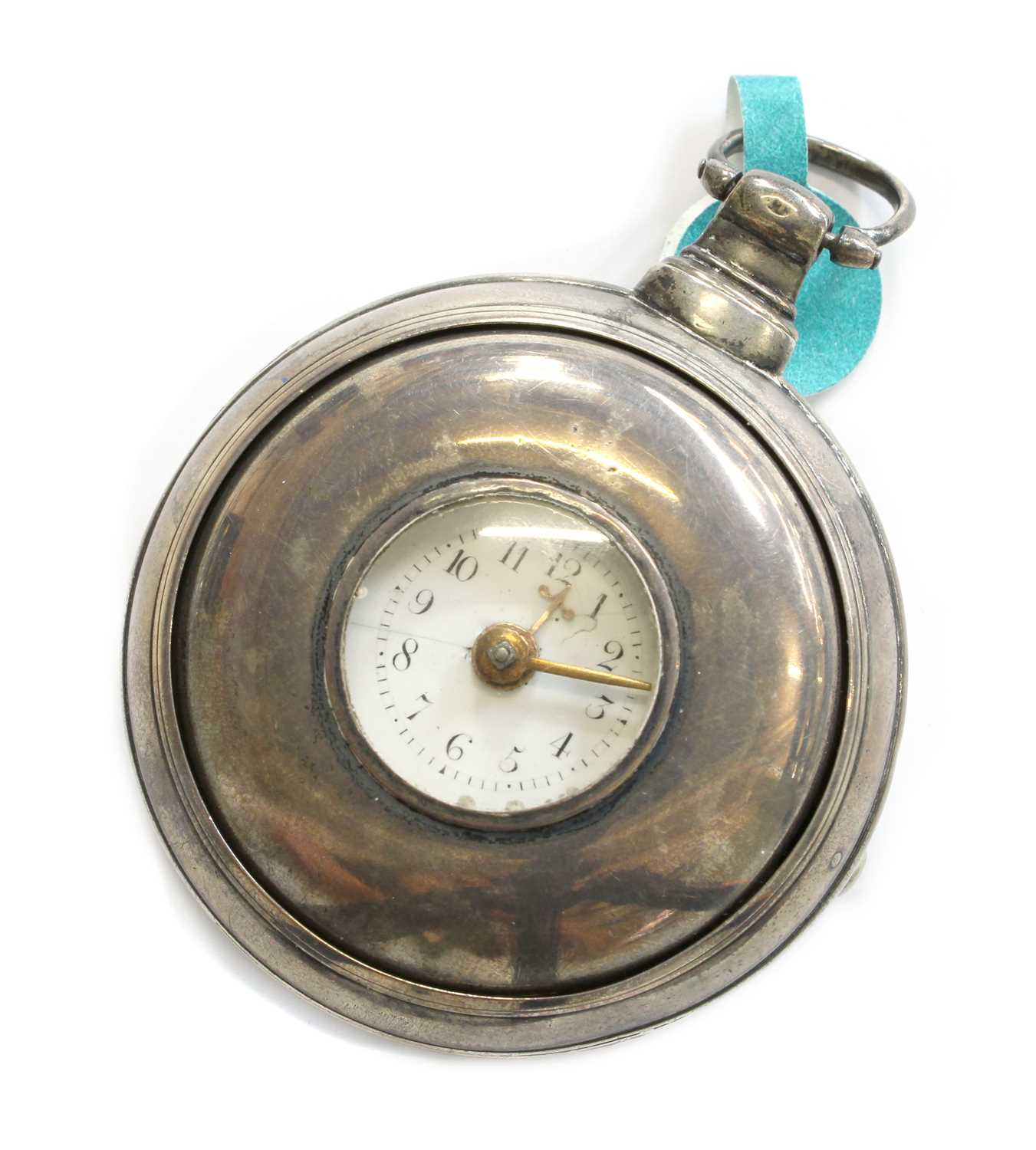 Lot 528 - A Silver Pair Cased Verge Pocket Watch,