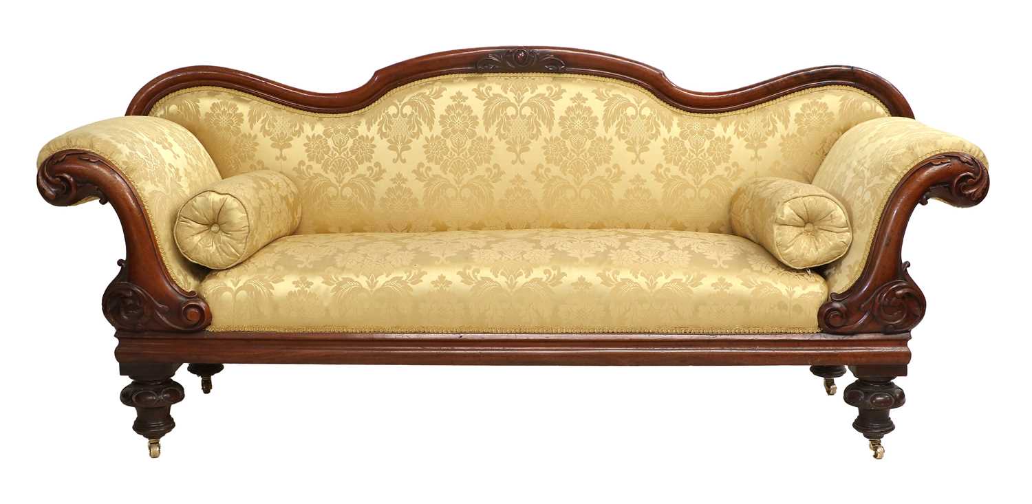 Lot 818 - A Victorian Carved Mahogany Sofa, circa 1870,