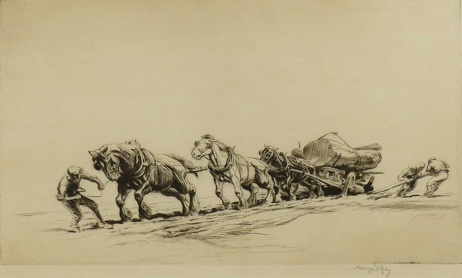 Lot 541 - George Soper RE (1870-1942) Loading the cart