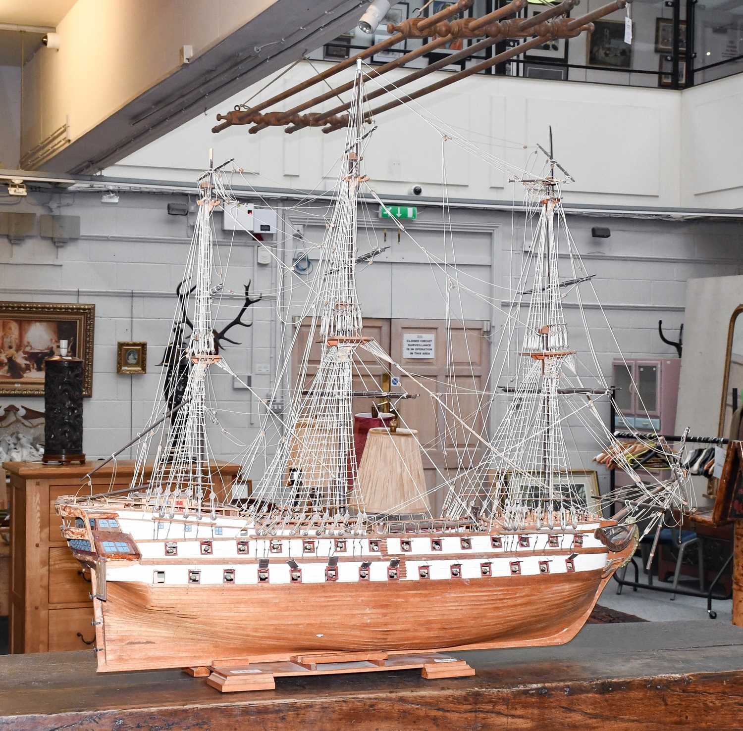 Lot 1421 - A Scratch Built Model of a Three Masted Gun