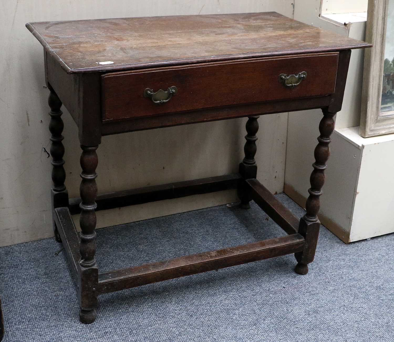 Lot 1191 - A Late 17th Century Oak Side Table, moulded