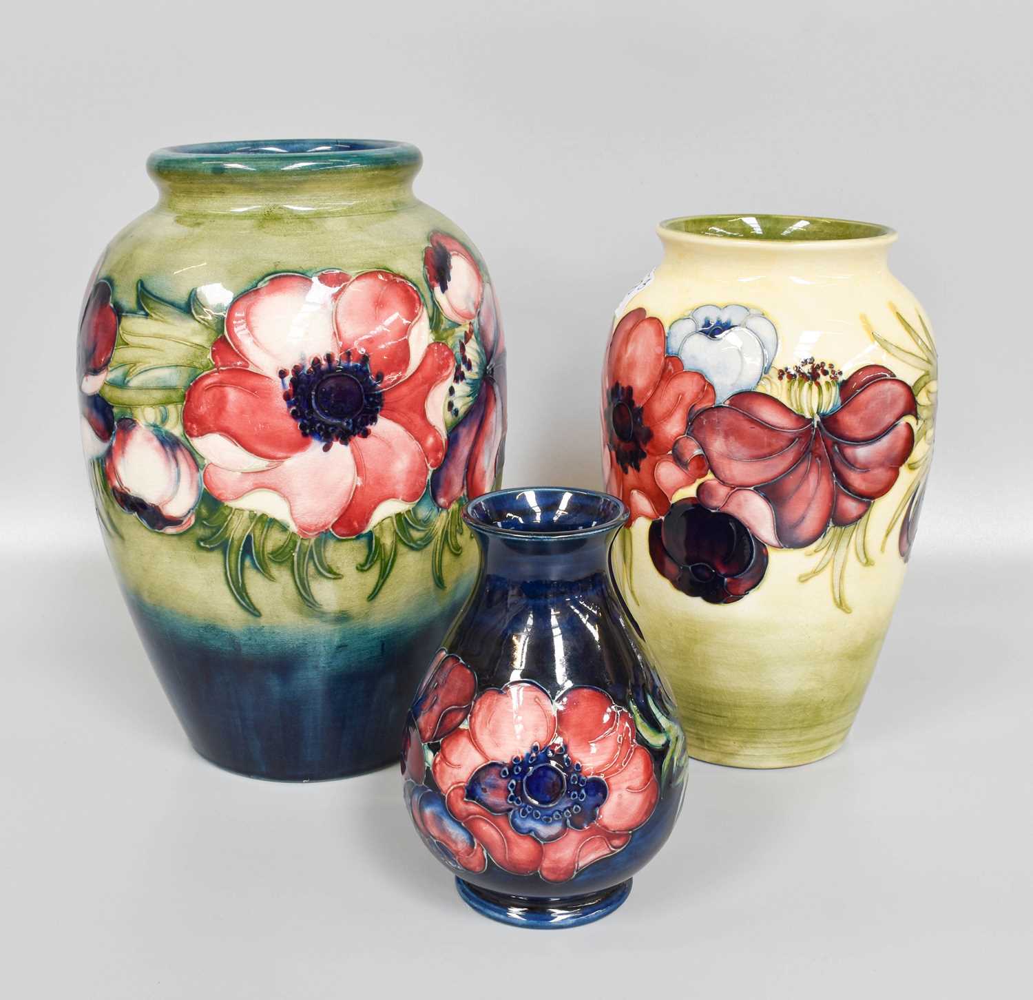 Lot 248 - A Walter Moorcroft "Anemone" Pattern Vase,