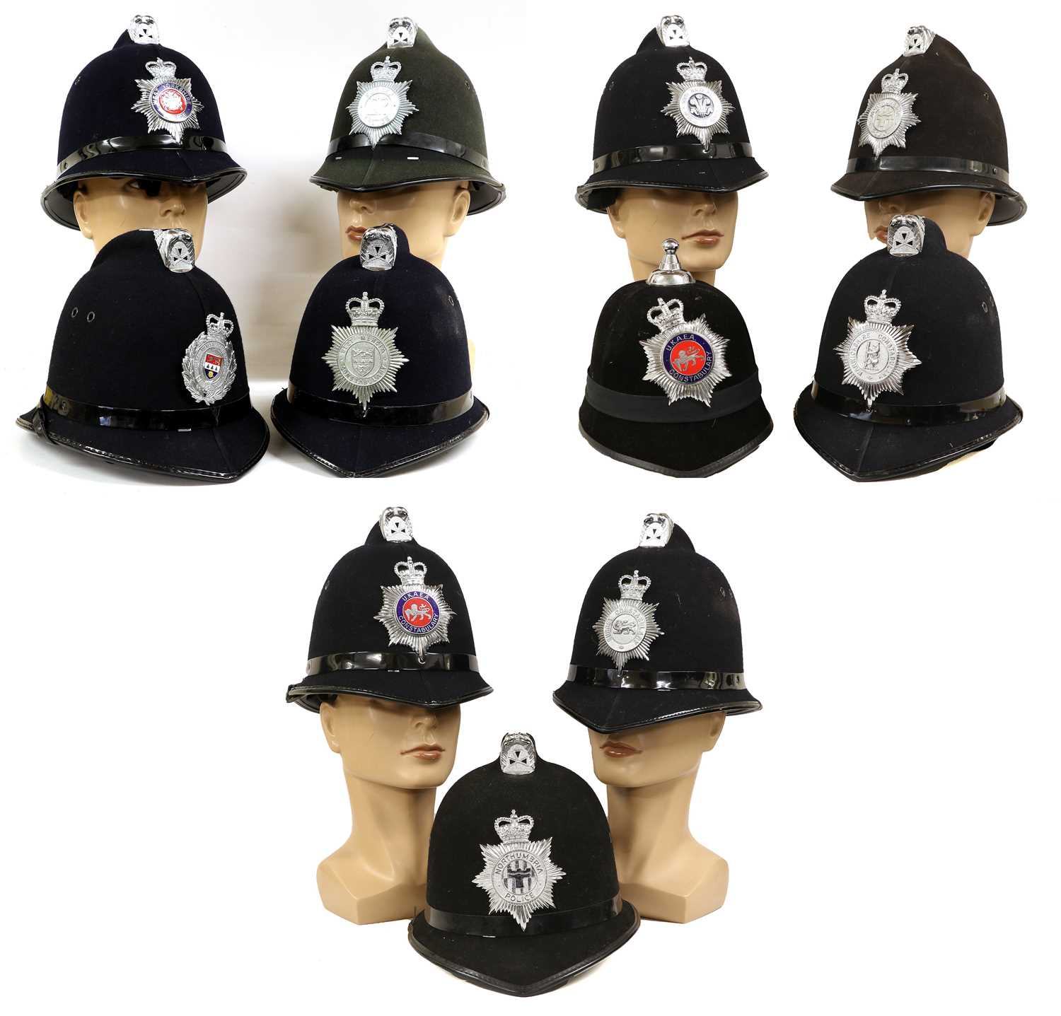 Lot 173 - Ten Elizabeth II Police Custodian Coxcomb