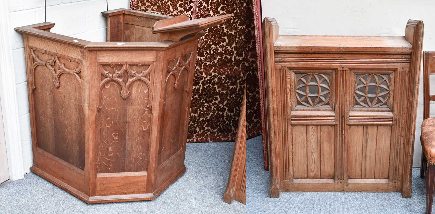 Lot 1327 - A Victorian Gothic Carved Oak Pulpit and