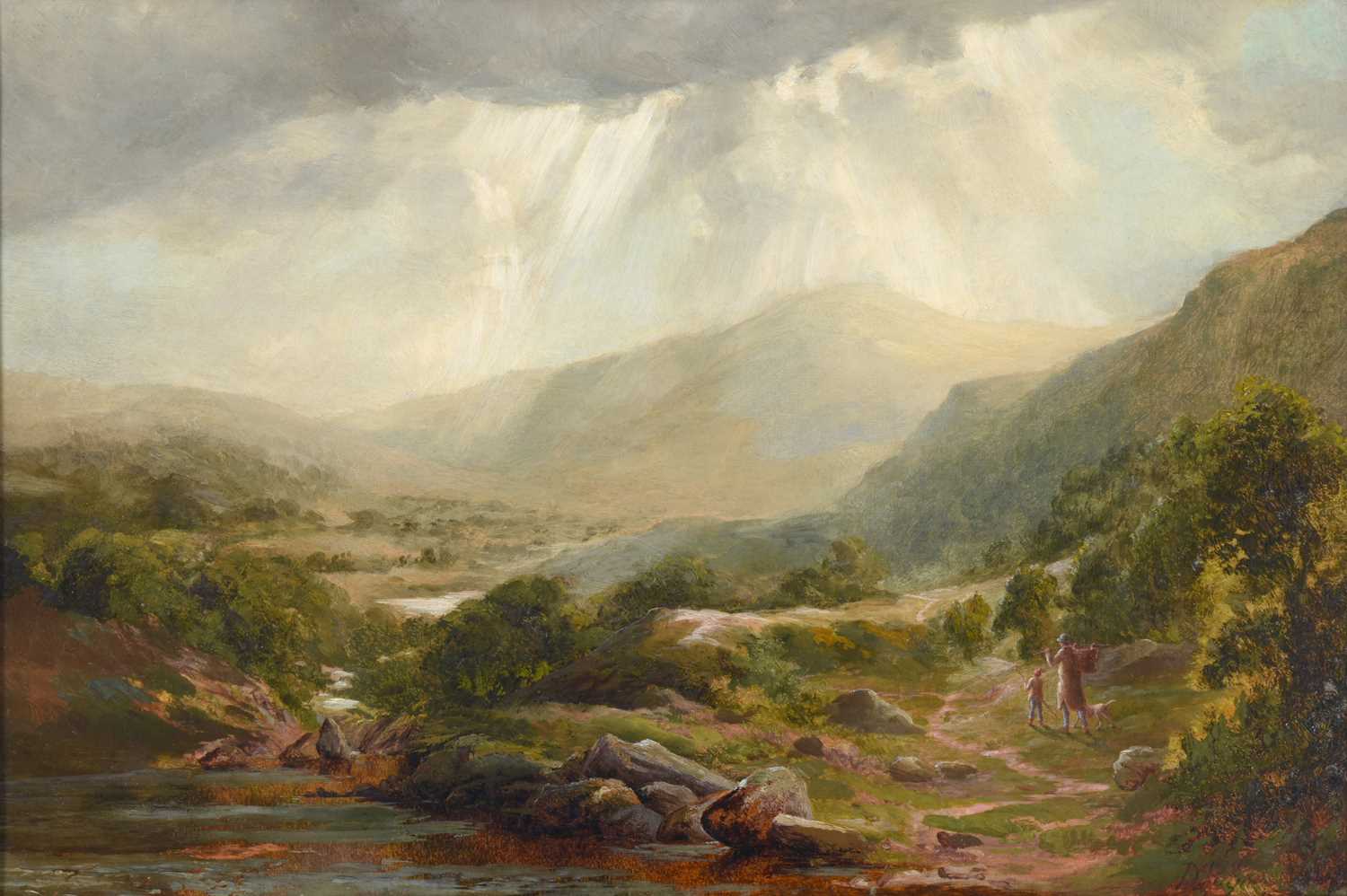 Lot 1039 - David Payne (1843-1894) Travellers in a