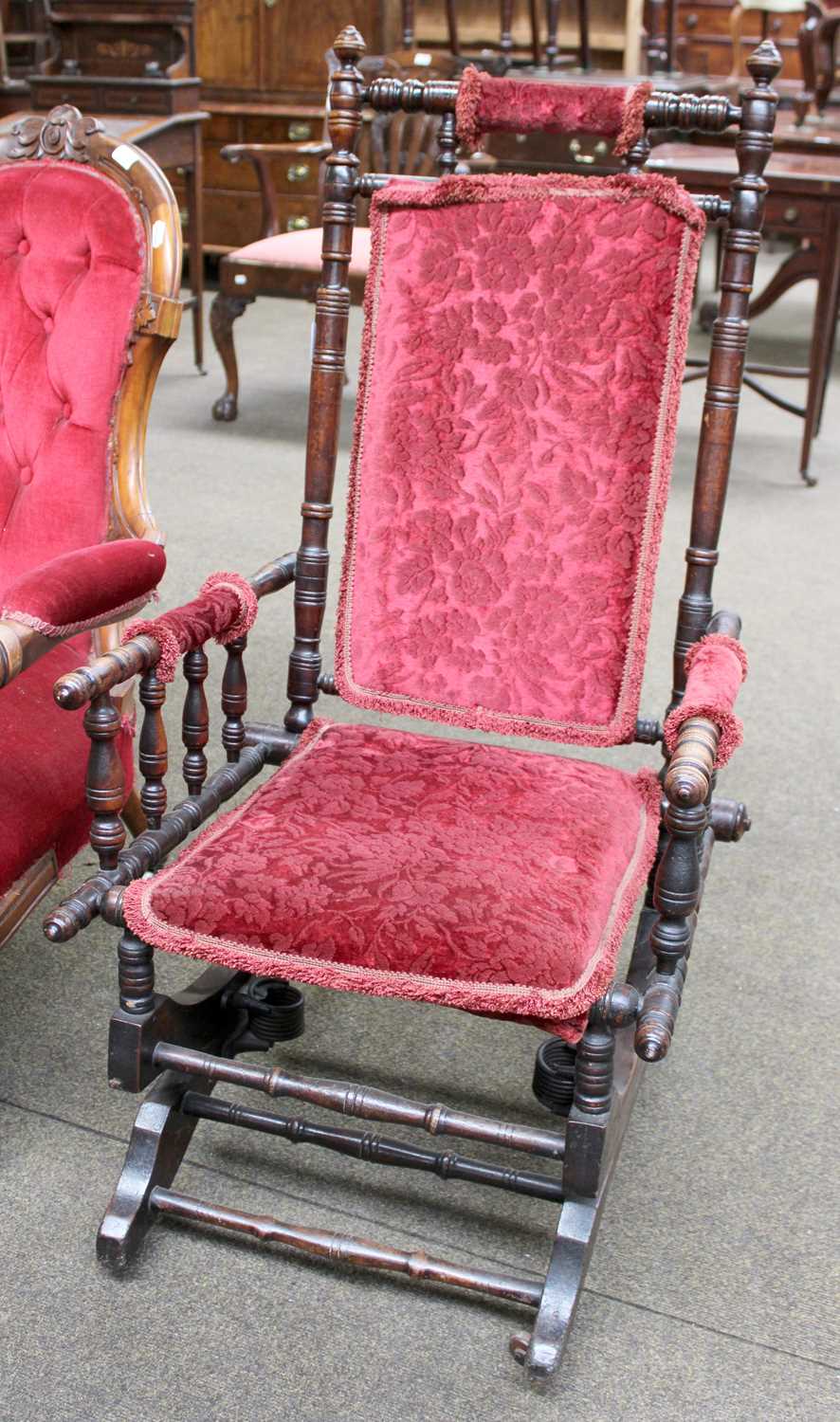 Lot 1159 - An American Rocking Chair, early 20th