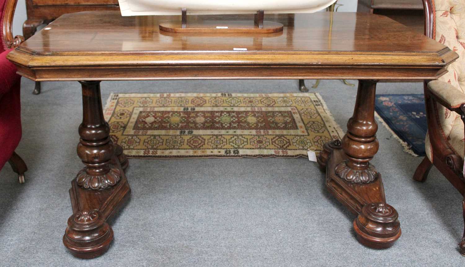 Lot 1261 - A Victorian Rosewood Library Table, the
