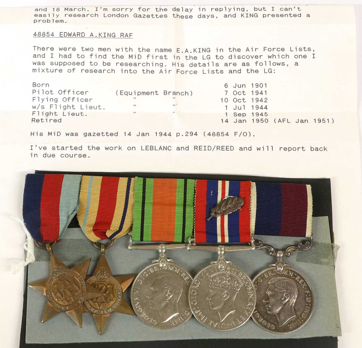 Lot 63 - A Second World War RAF Long Service Group of
