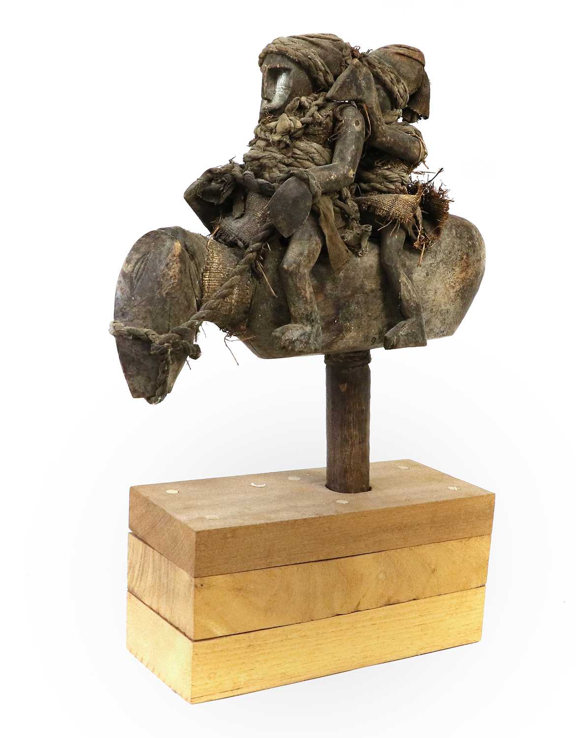 Lot 244 - An African Large Carved Wood Rod Puppet,