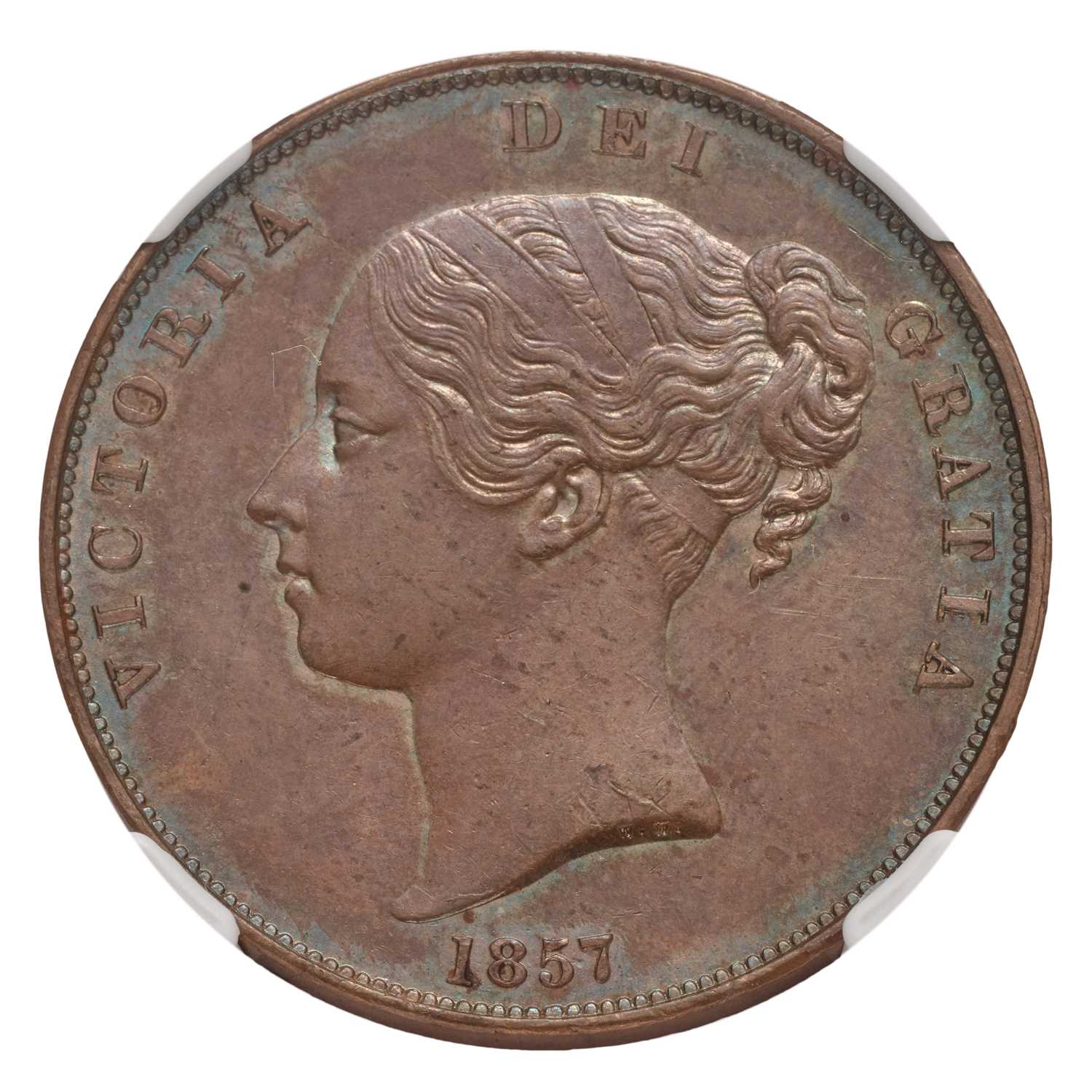 Lot 88 - Victoria, Penny 1857, plain trident (S.3948)