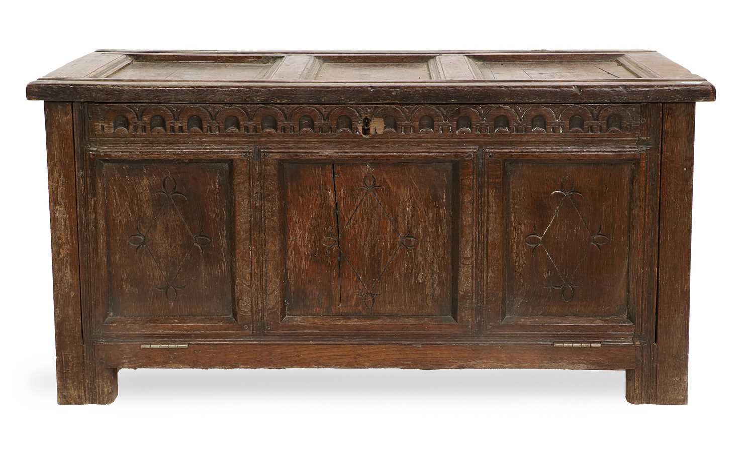 Lot 263 - A Joined Oak Chest, late 17th century and