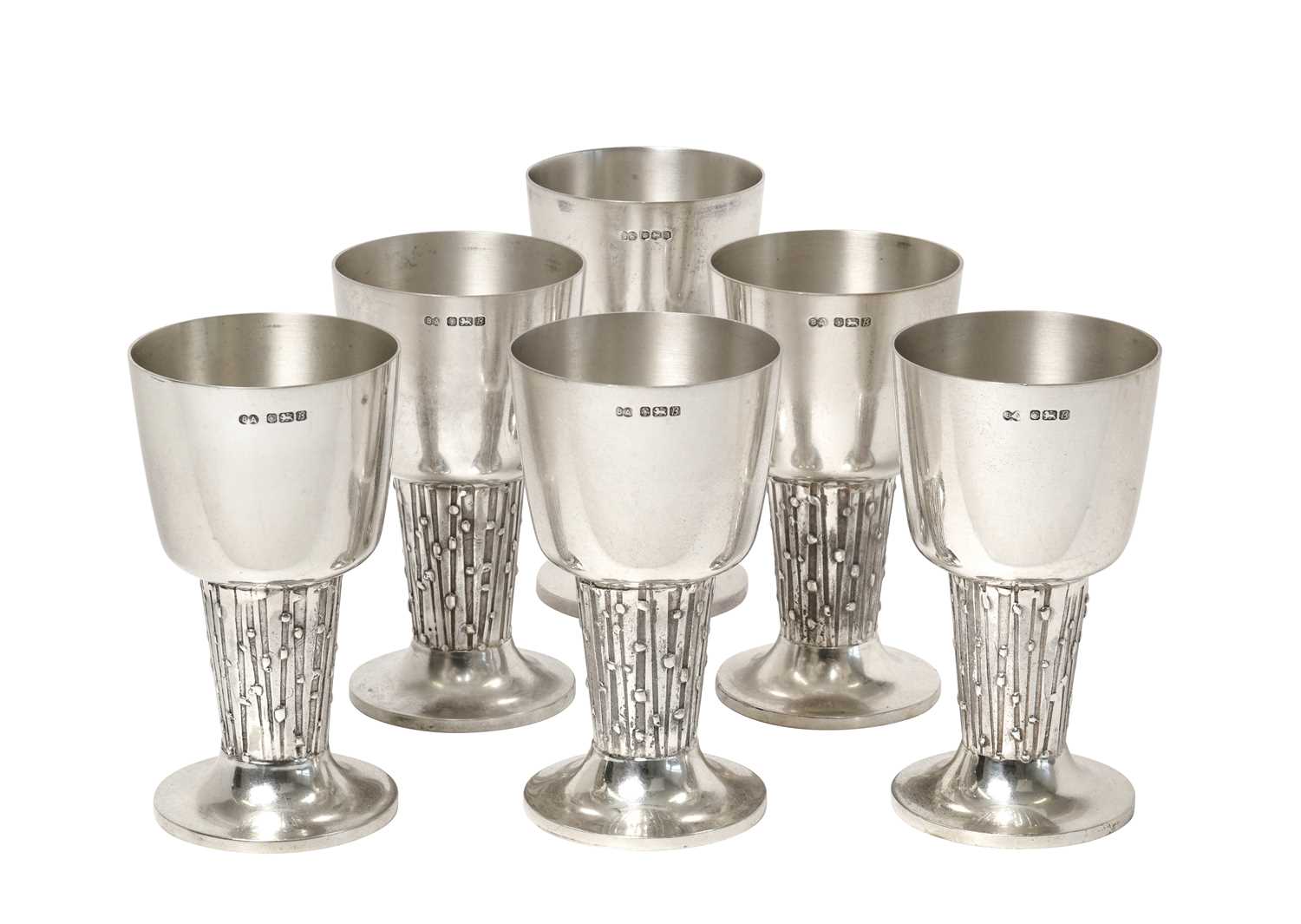 Lot 2378 - A Set of Six Elizabeth II Silver Goblets,
