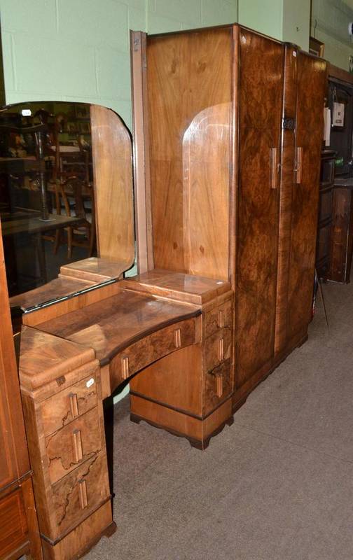 Lot 513 1940s walnut double door wardrobe dressing