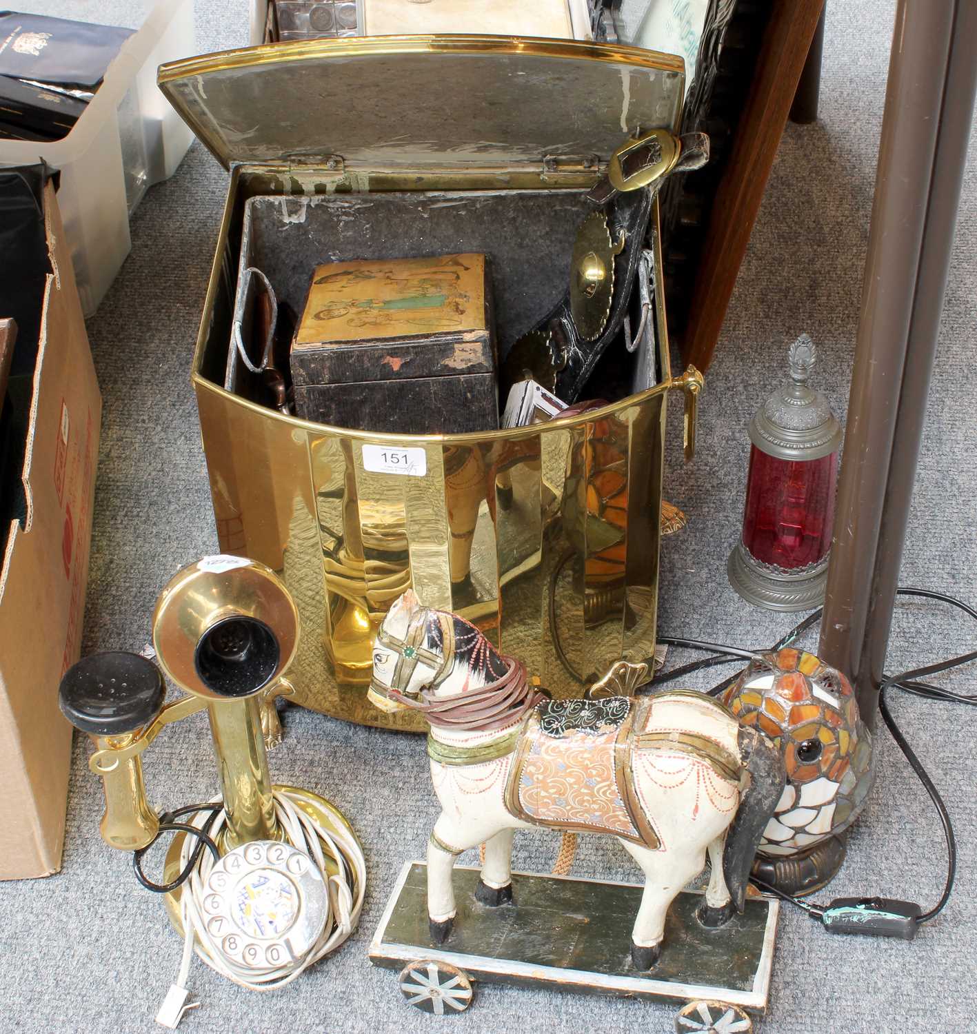 Lot 151 - Miscellaneous, including carved wall mirror,