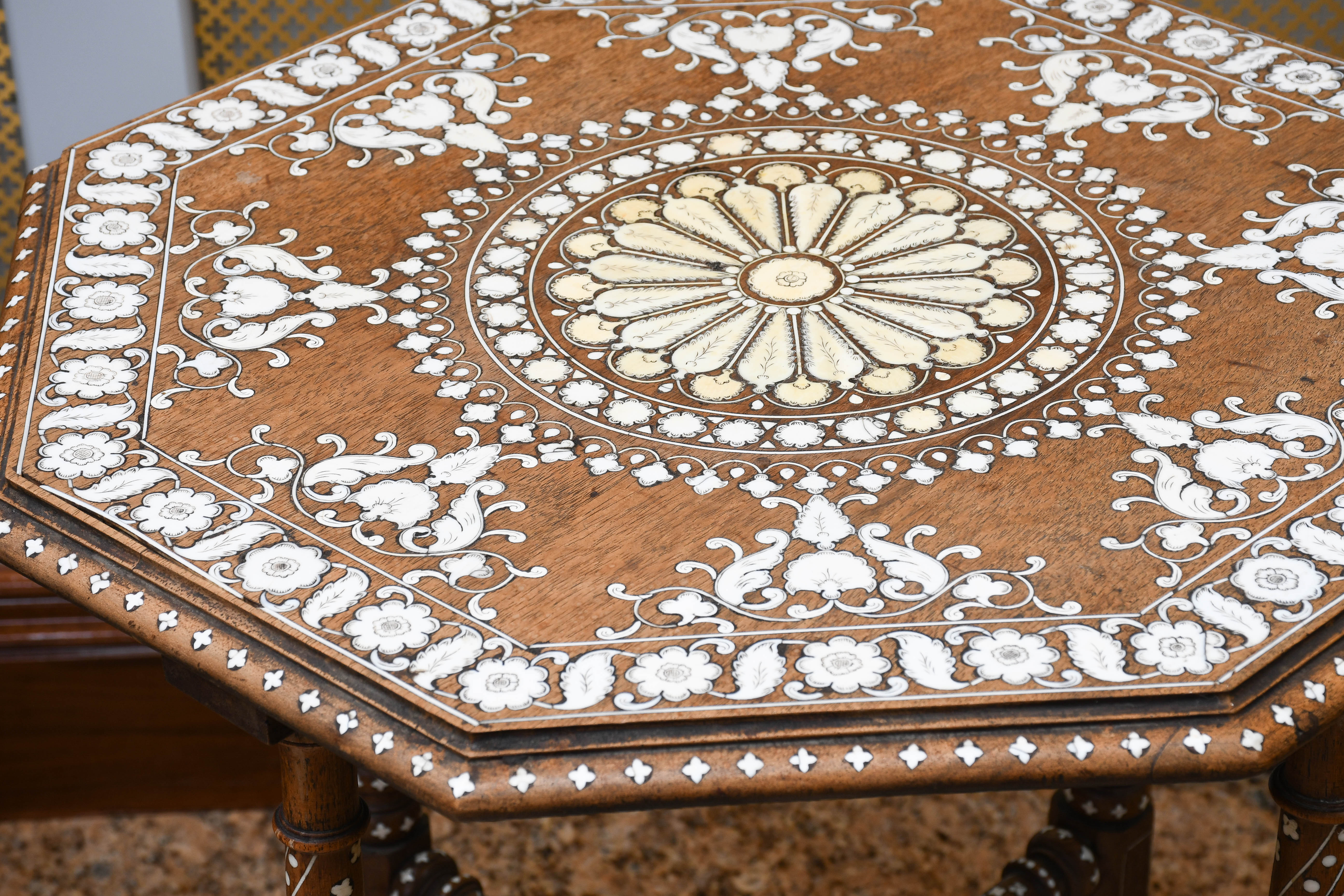 Lot 632 - An Anglo-Indian Rosewood and Bone-Inlaid