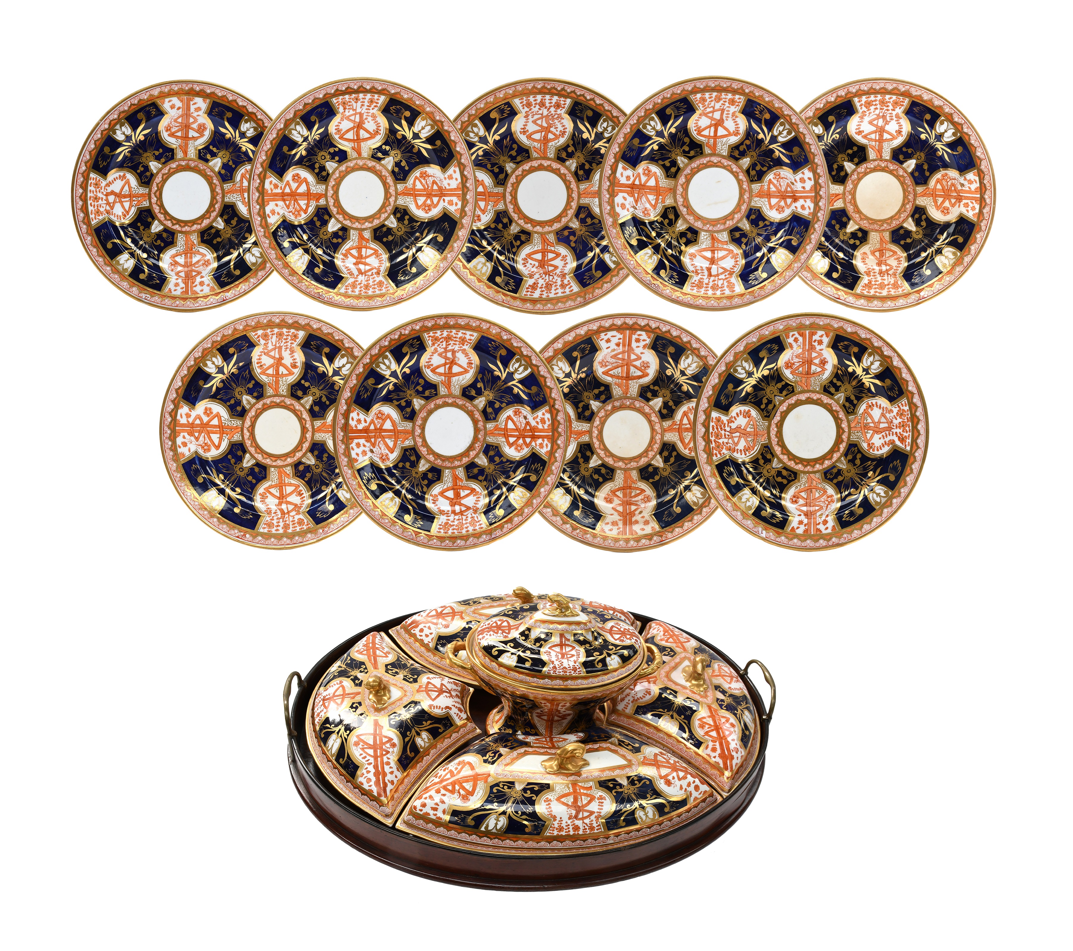 Lot 973 - A Spode Porcelain Supper Set on Mahogany