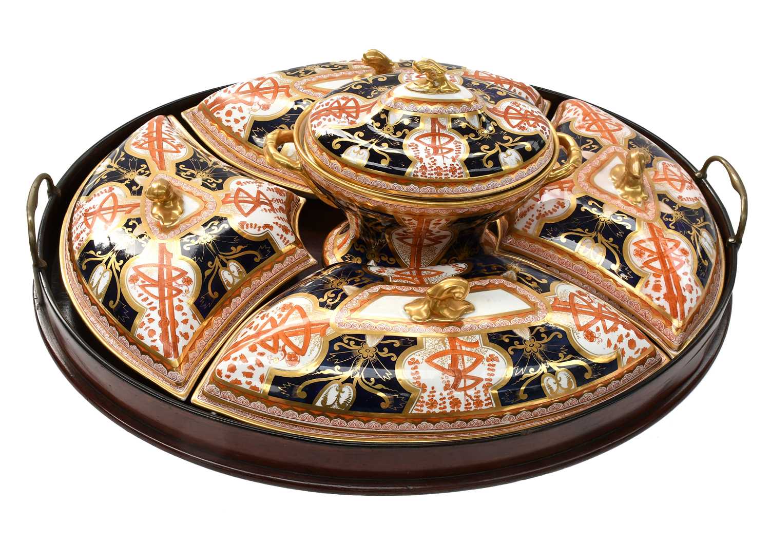 Lot 973 - A Spode Porcelain Supper Set on Mahogany