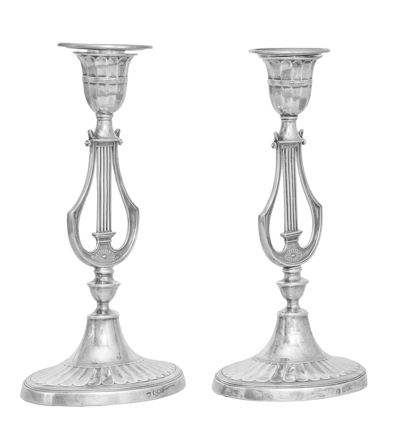Lot 1134 - A Pair of Victorian Silver Candlesticks,