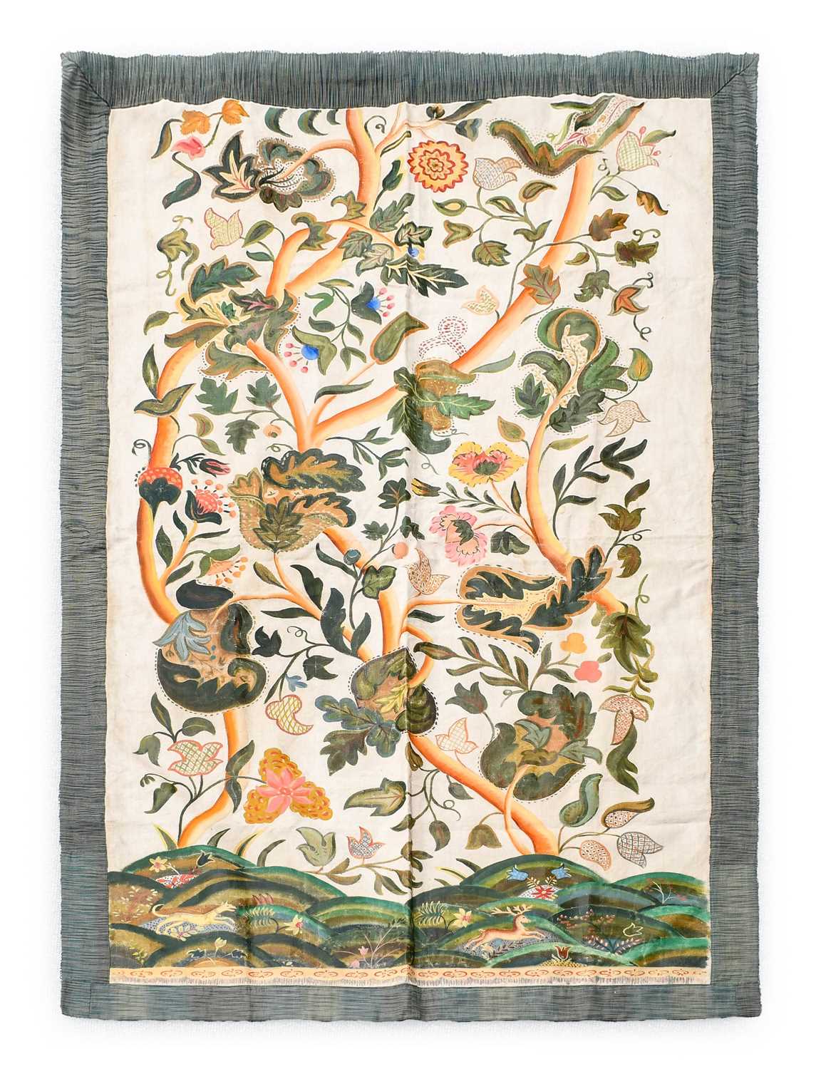 Lot 2261 - A Stylish 20th Century Hand Painted Linen