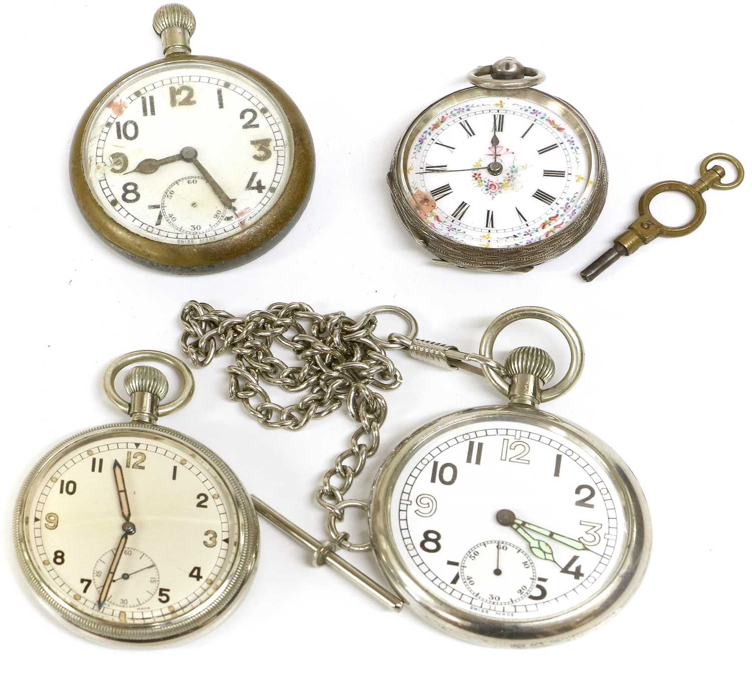 Lot 178 - Three British Military Pocket Watches, each