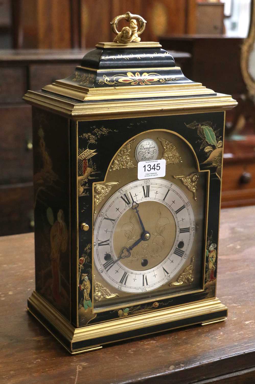 Lot 1345 - A Chinoiserie Chiming Table Clock, 20th