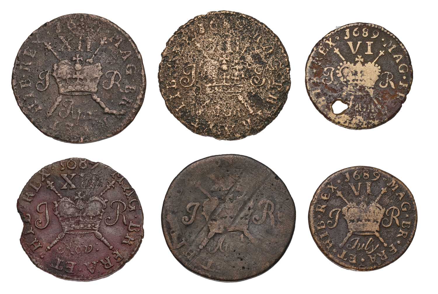 Lot 145 - Ireland, Assorted James II Gunmoney, 6 coins