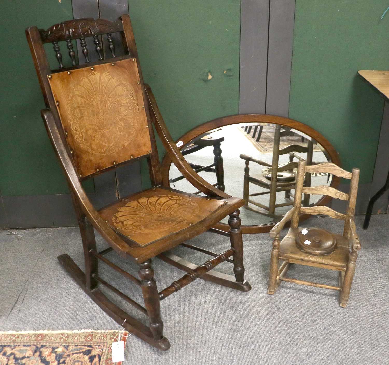 Lot 1259 - An Early 20th Century Rocking Chair, a