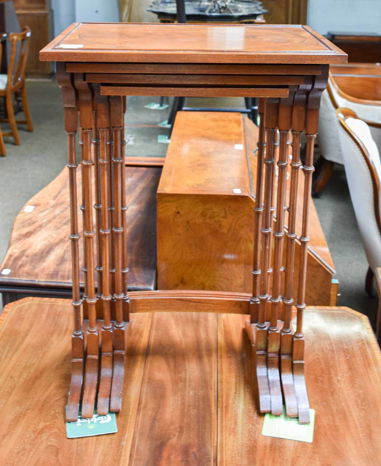 Lot 1309 - A Reproduction Yew Wood Nest of Four