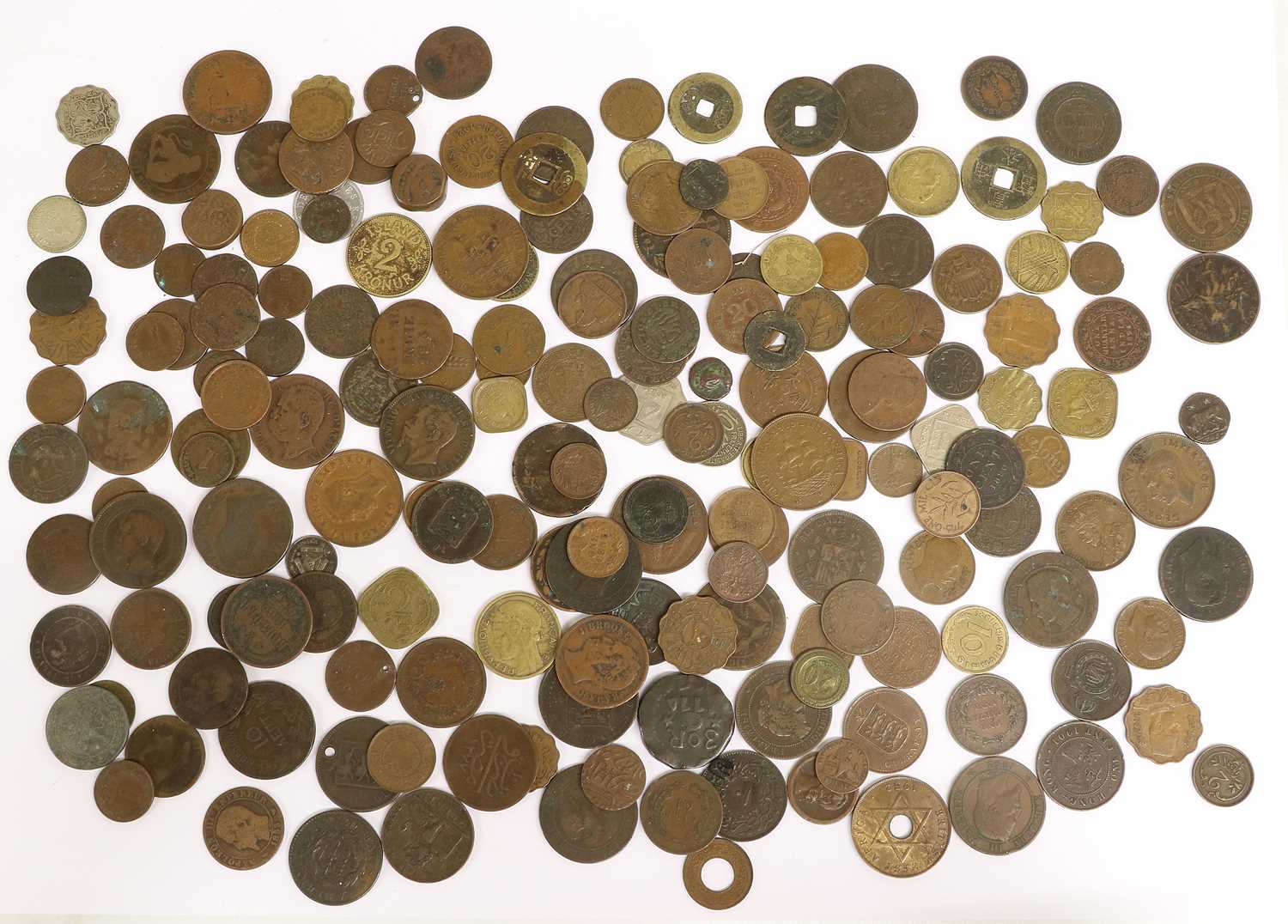 Lot 187 - Mixed Bronze and Copper World Coins, approx.
