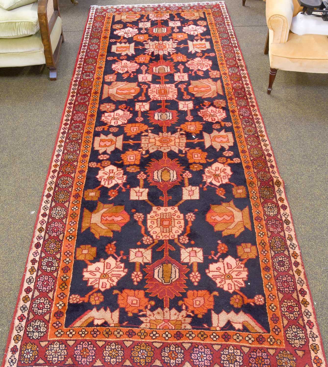 Lot 1168 - Kolyai Rug, the midnight blue field with