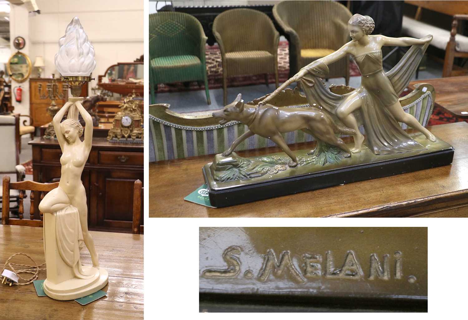 Lot 460 - S.Melani, an art deco model of a lady and