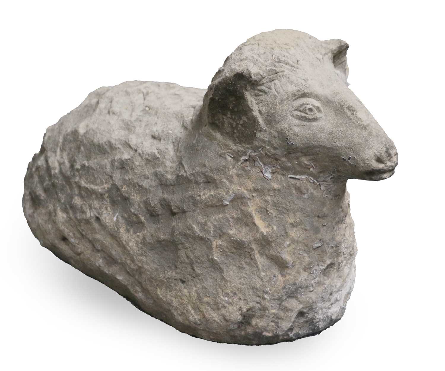 Lot 1281 - A Carved Stone Model of a Recumbent Sheep,