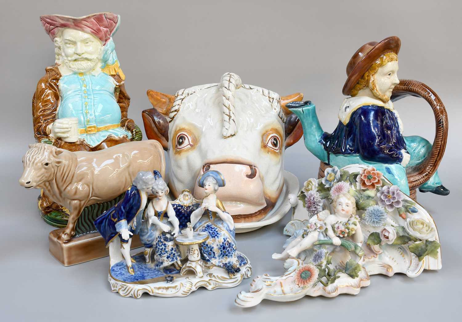 Lot 366 - A Victorian Polychrome Toby Jug as a Seated