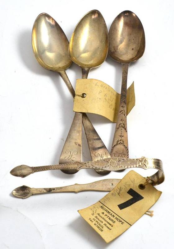 Lot 175 - A pair of George III silver tablespoons,