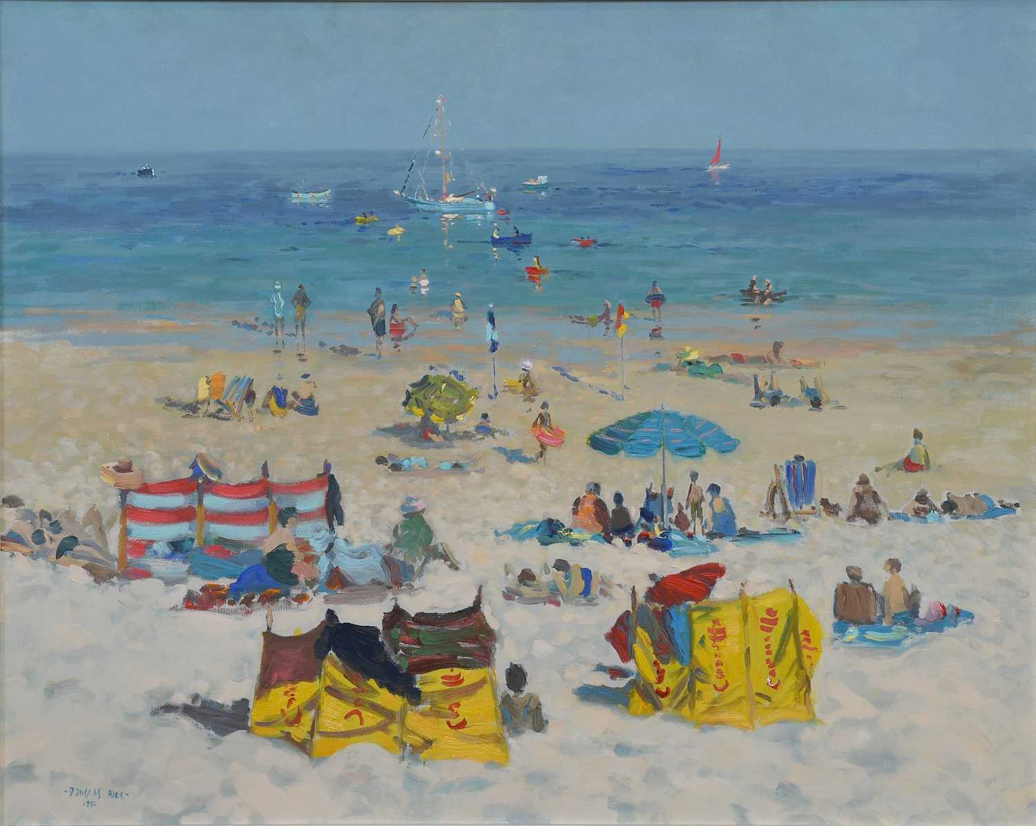 Lot 1099 - Douglas Hill (b.1953) Porthminster Beach,