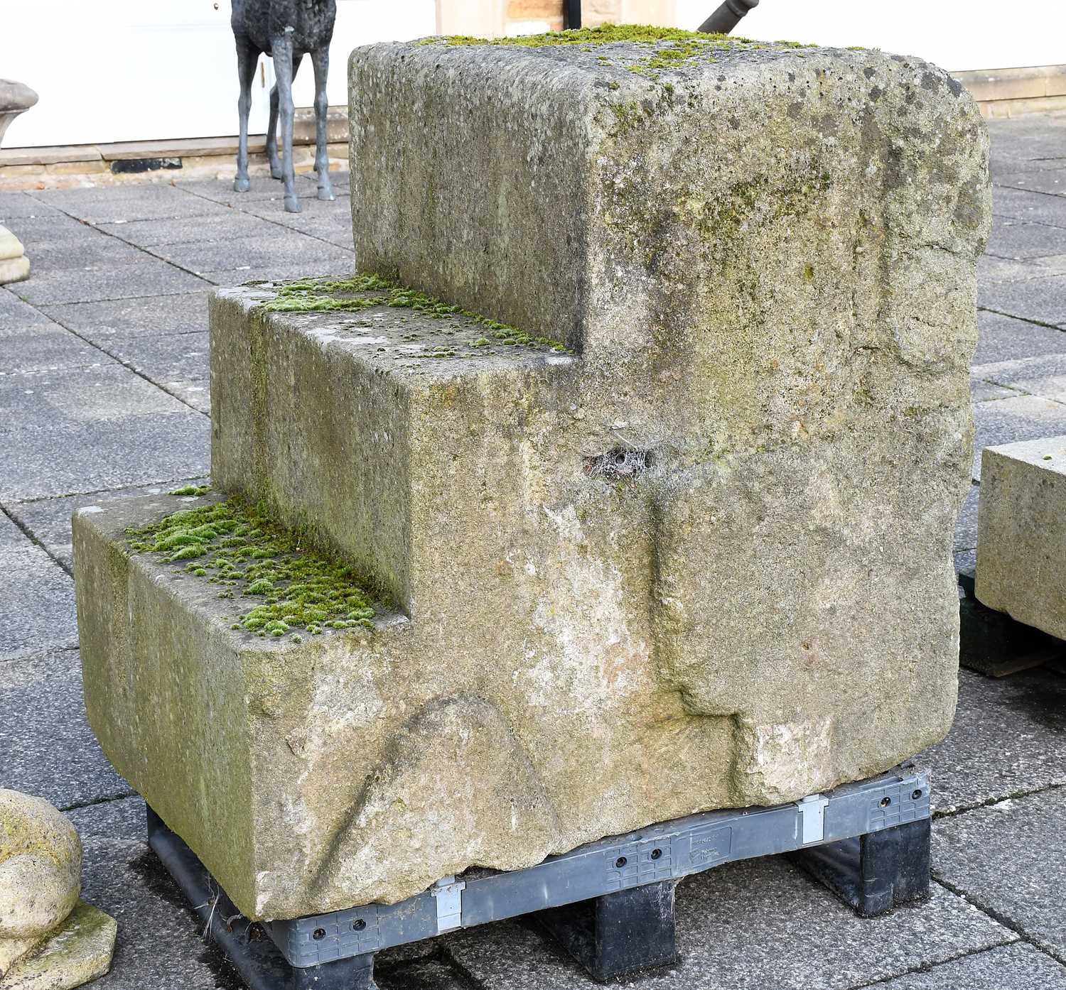 Lot 274 - A Carved Stone Mounting Block, 19th century,