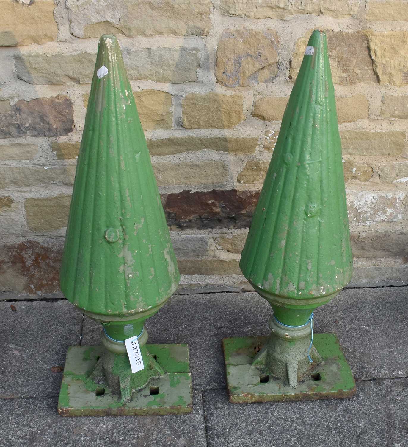 Lot 1278 - A Pair of Green Painted Cast Metal Gate
