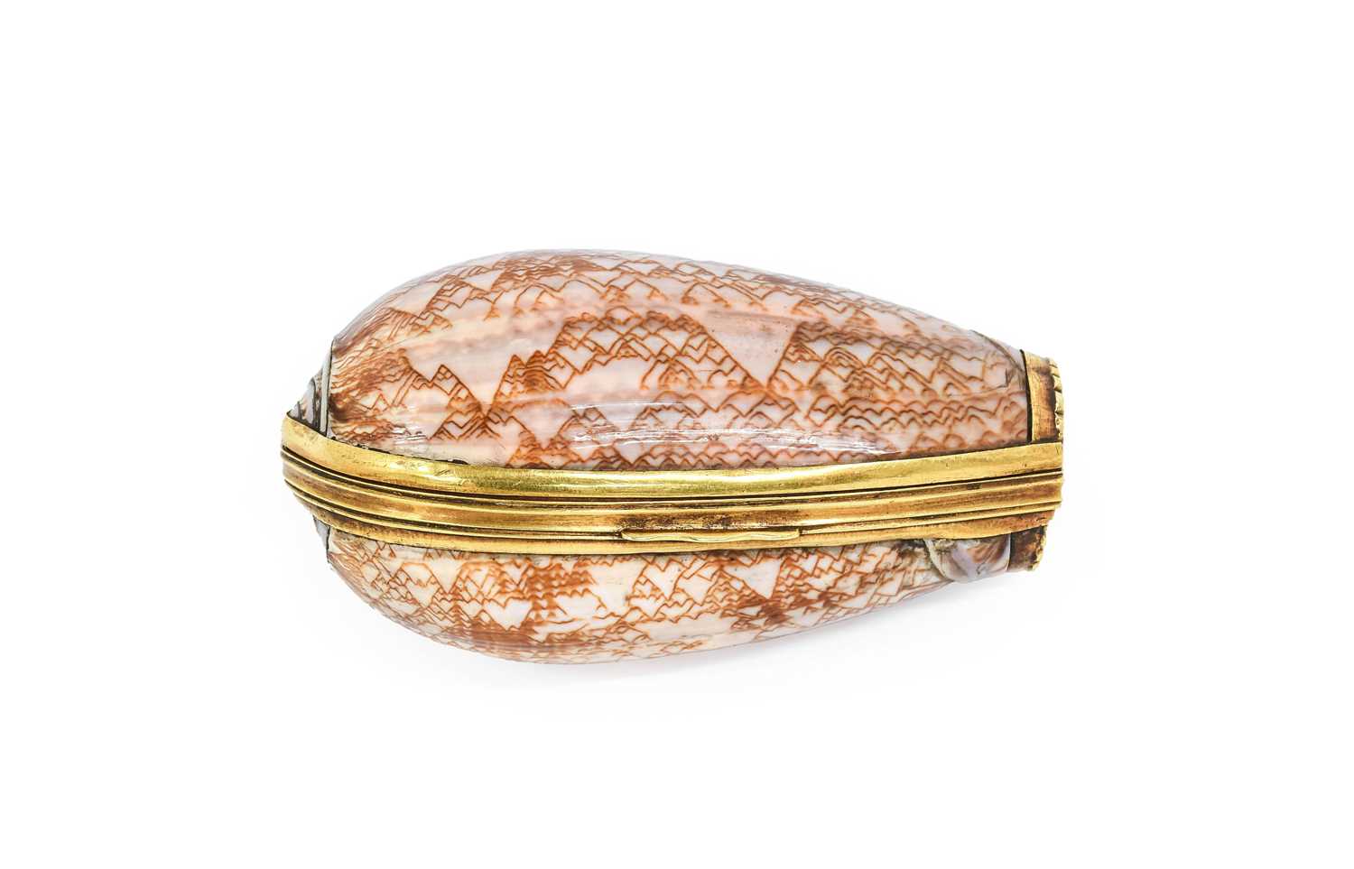 Lot 239 - A Gold-Mounted Oliva Porphyria (Tent Olive)